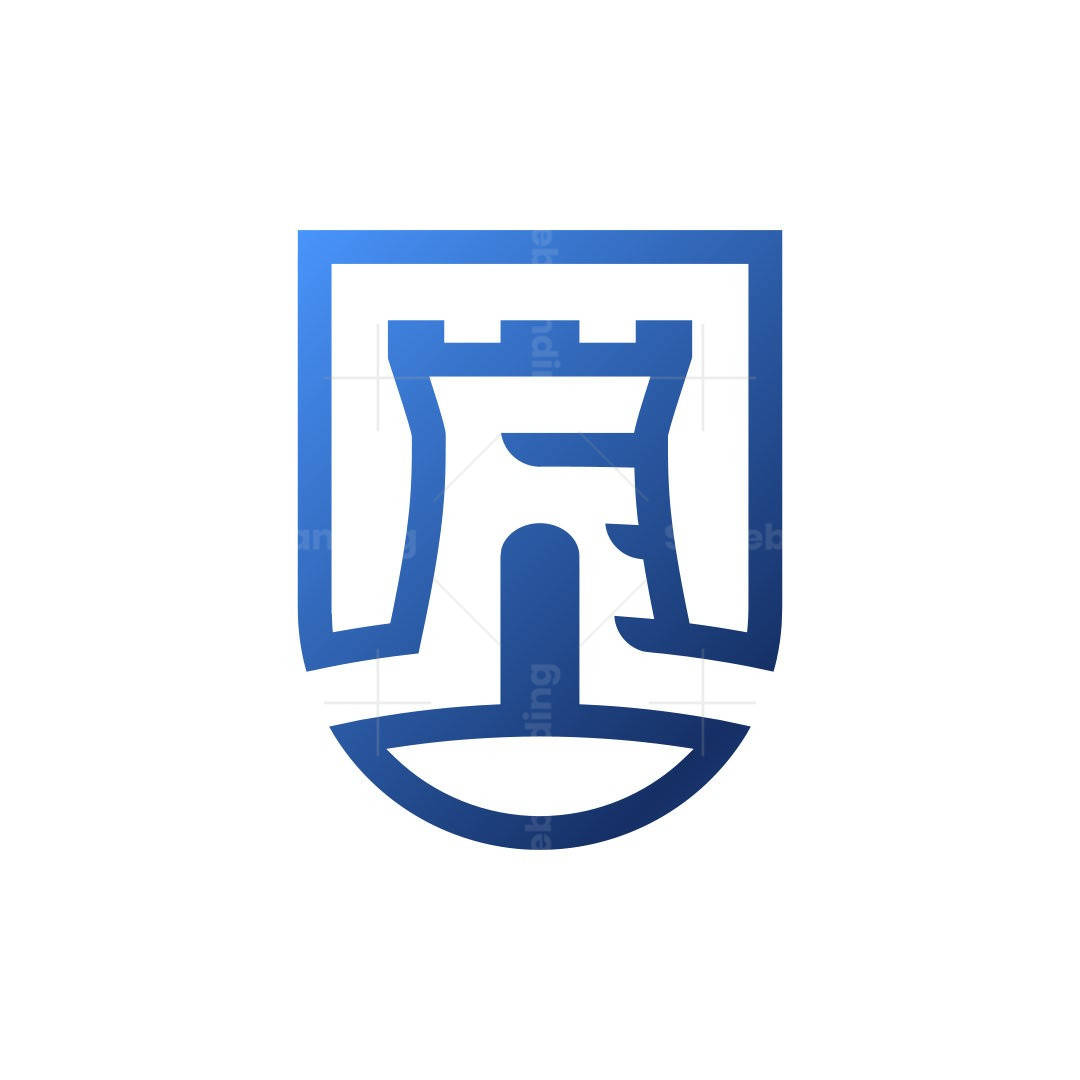 Blue Tower Shield Logo | Scalebranding