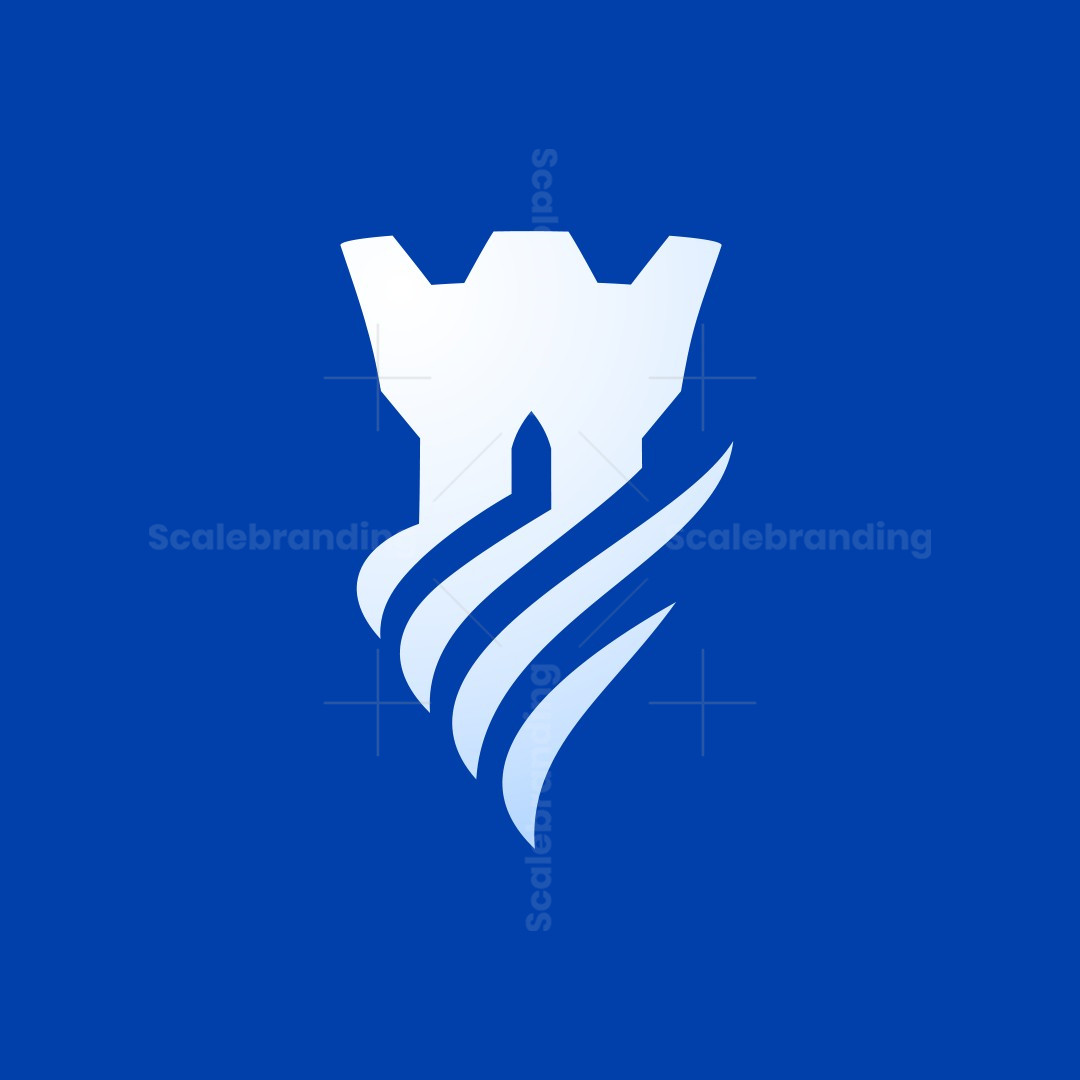 Blue windswept tower Logo | Scalebranding
