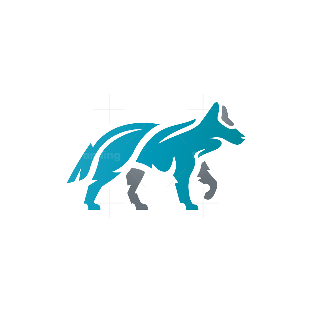 Wolf Logo Design Alpha Walking Wolf Logo Wolfpack Lone Blue Wolf Logo ...