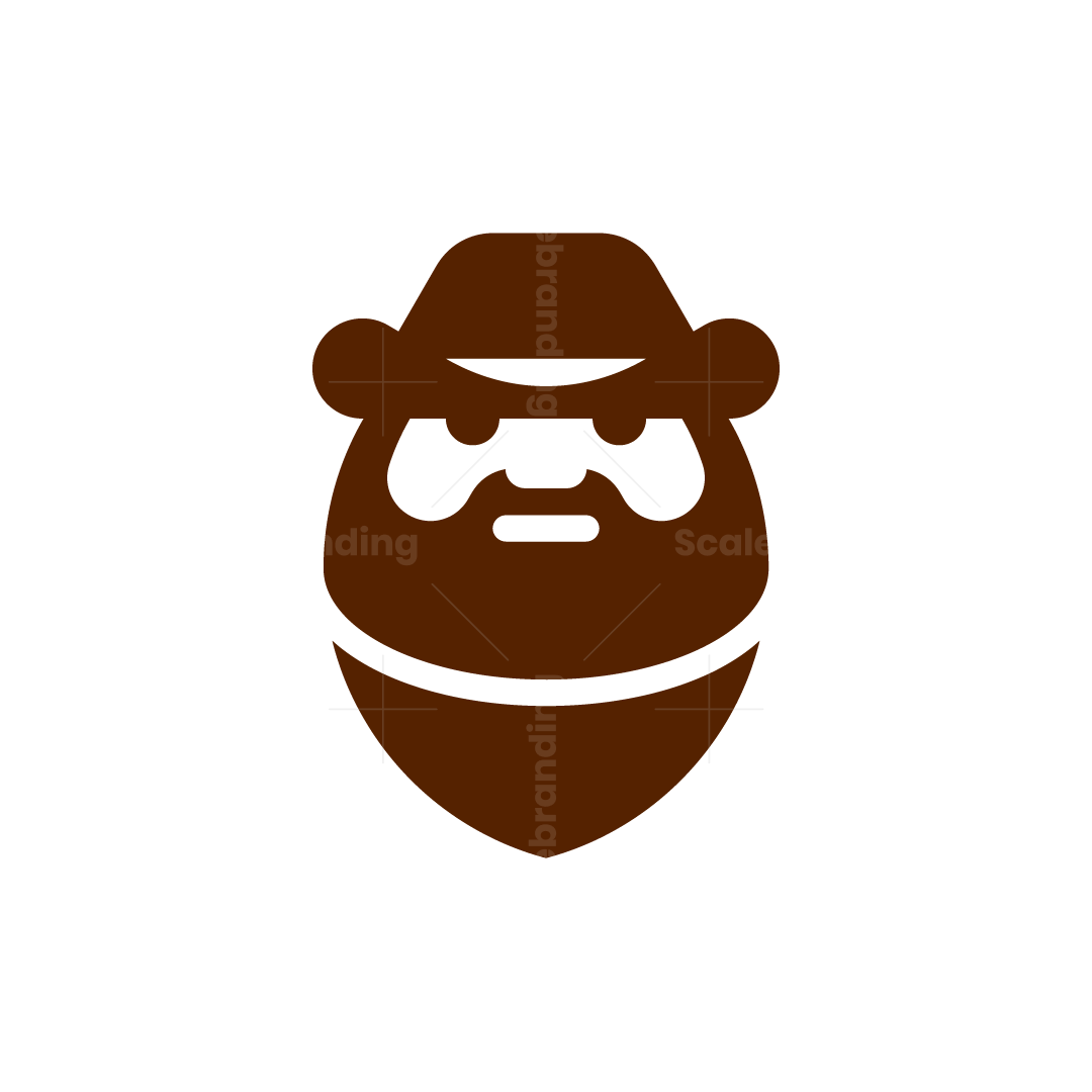 Unique simple colorful mascot masculine bold bearded cowboy logo ...