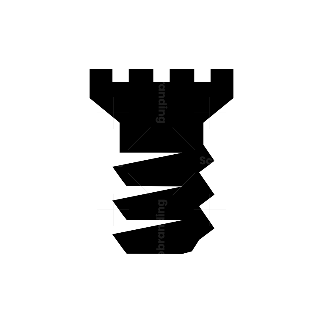 Strong and Masculine Bolt Fortress logo | Scalebranding