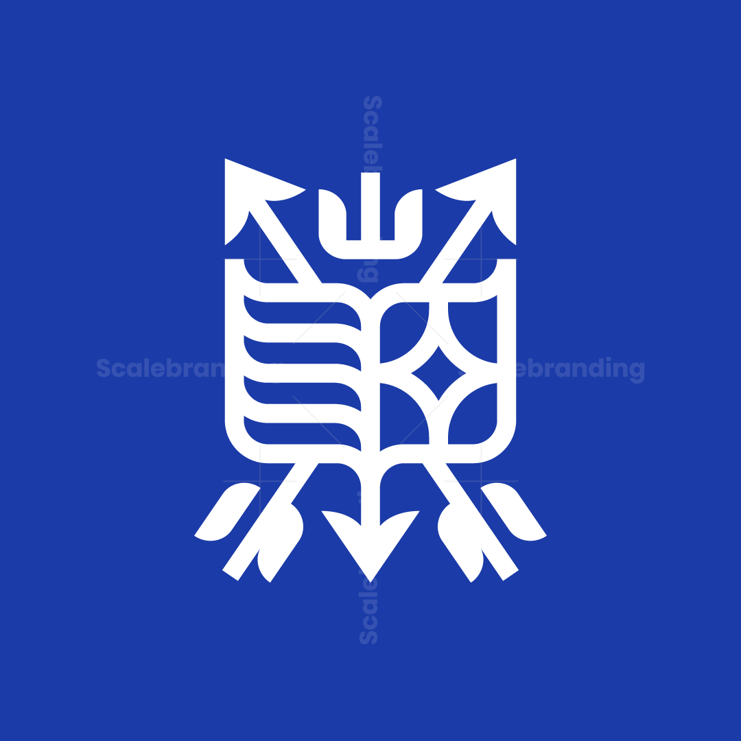 Book Arrow Crown Heraldic Logo | Scalebranding