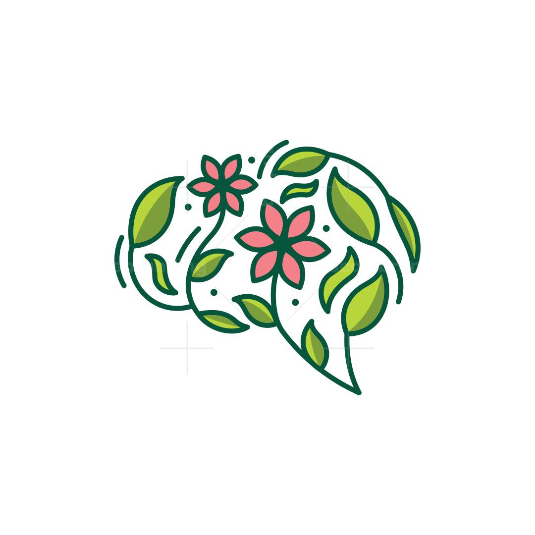 Brain Leaf Flower Logo | Scalebranding