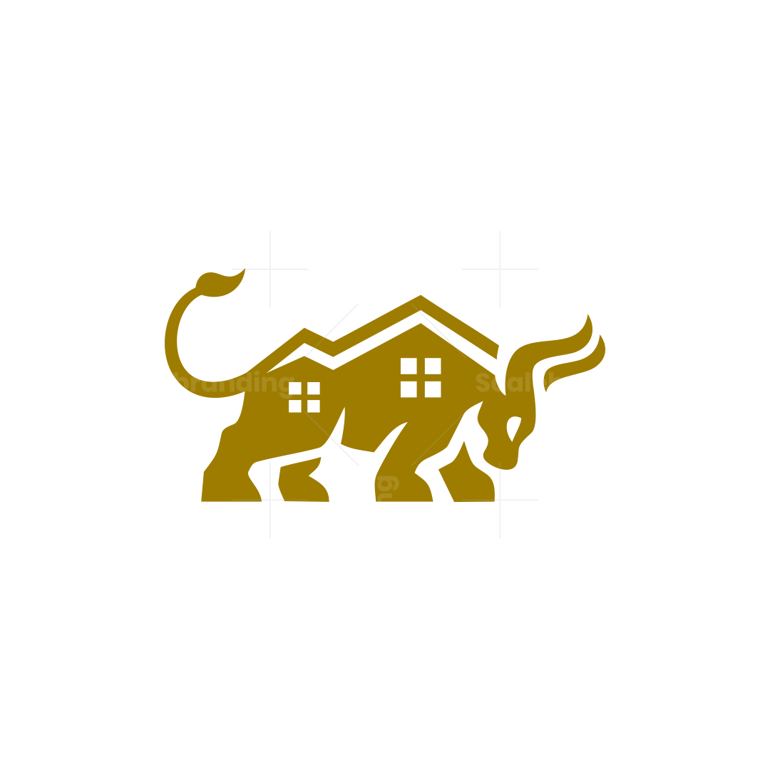 Modern Mighty Bull With House Logo | Scalebranding