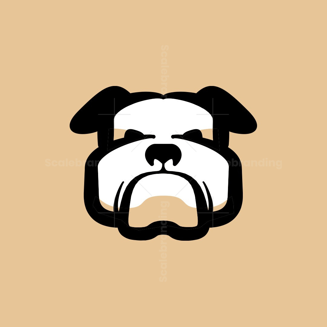 Bulldog Face Logo Angry Bulldog Head Logo Icon Mascot Template Vector