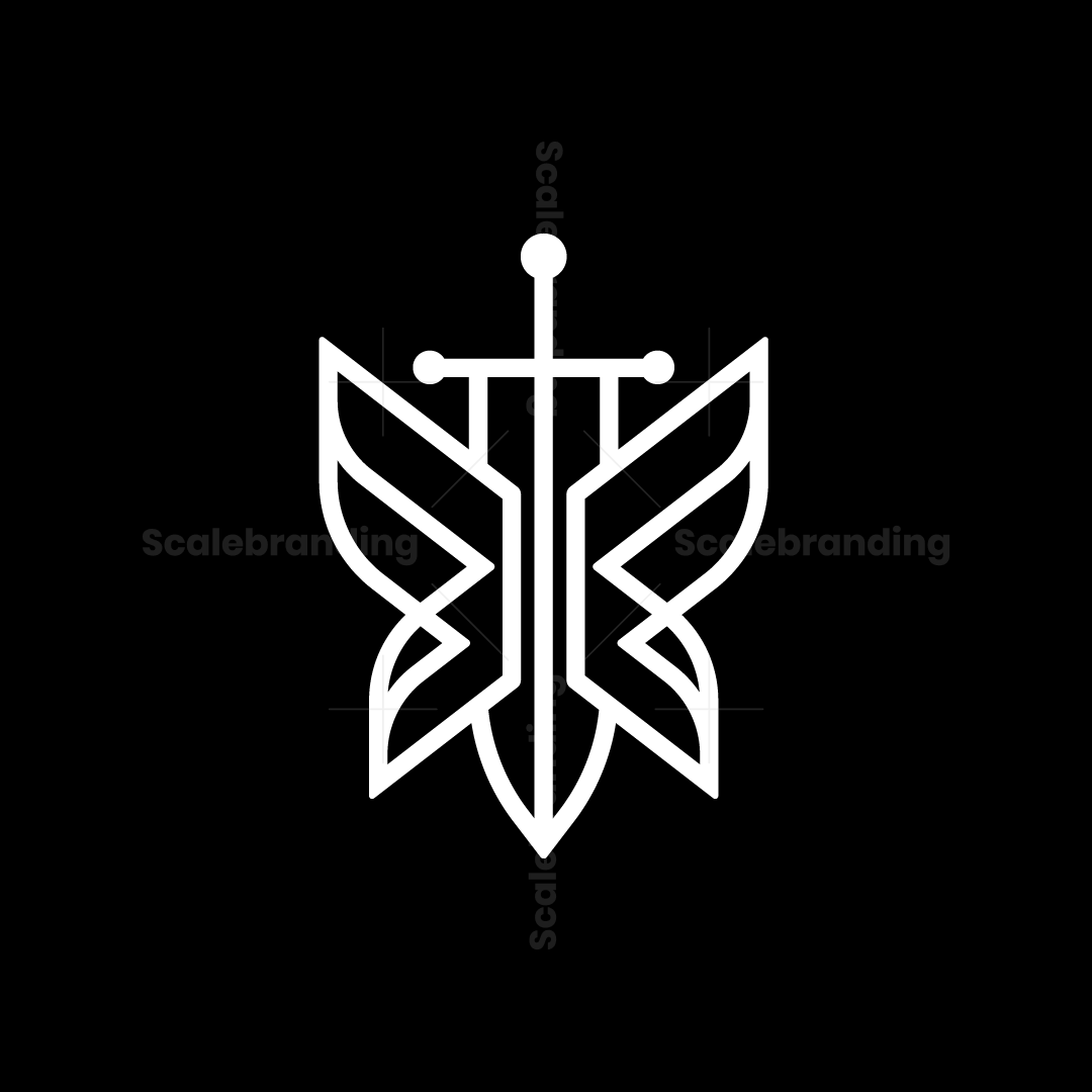 Butterfly Sword Logo With A Modern Look | Scalebranding