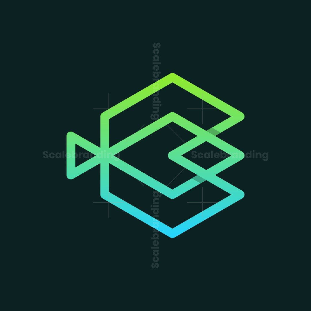 C Fish Geometric Logo | Scalebranding