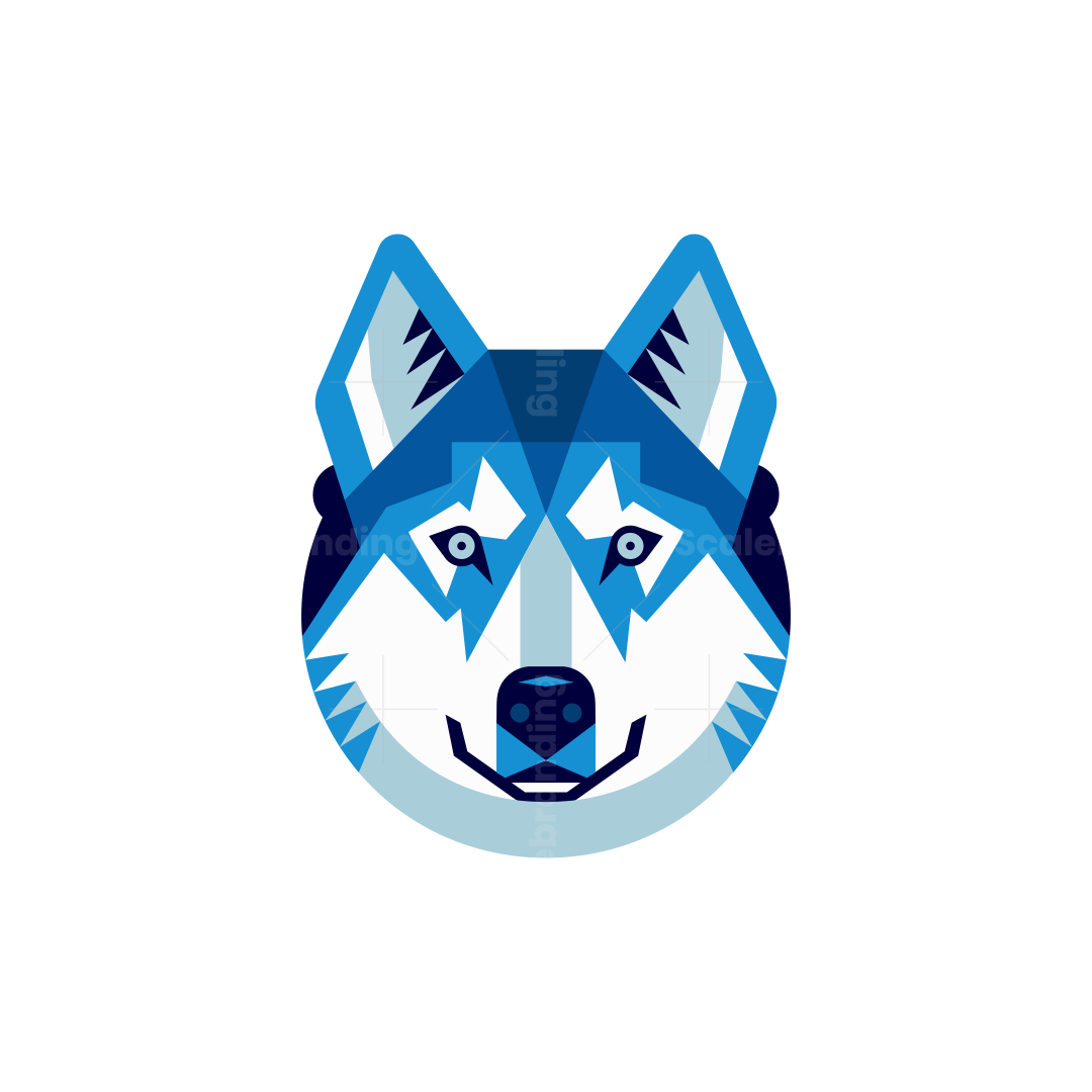 Geometric Siberian Husky Logo Design | Scalebranding