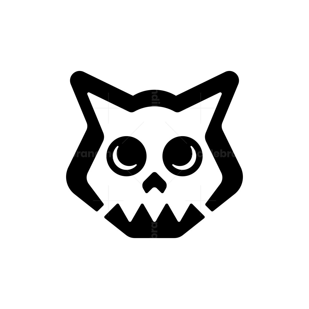 Spooky Iconic Cat Skull Logo | Scalebranding