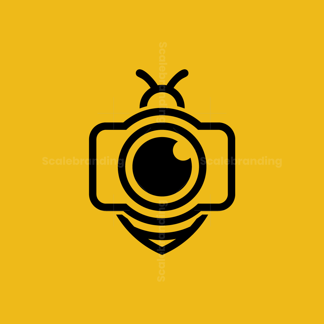 Minimalist Bee Camera Mark Logo | Scalebranding