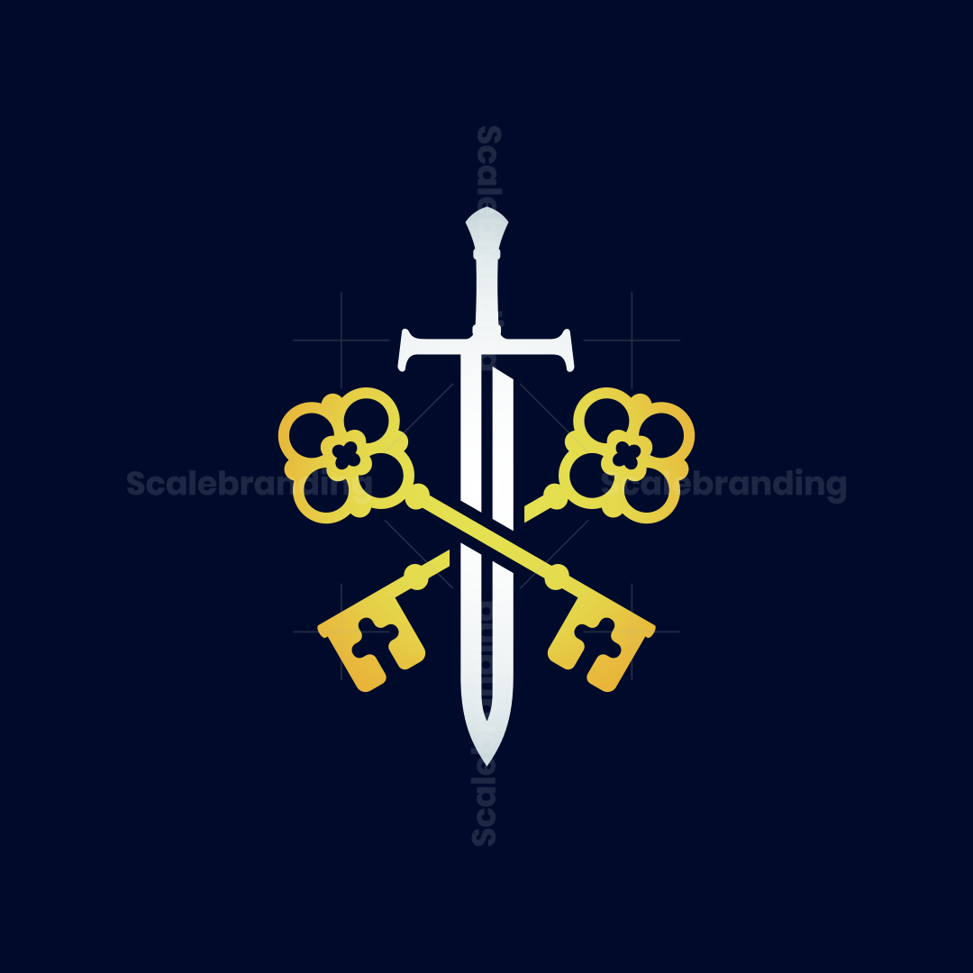 Sword And Keys Courage And Leadership Logo | Scalebranding