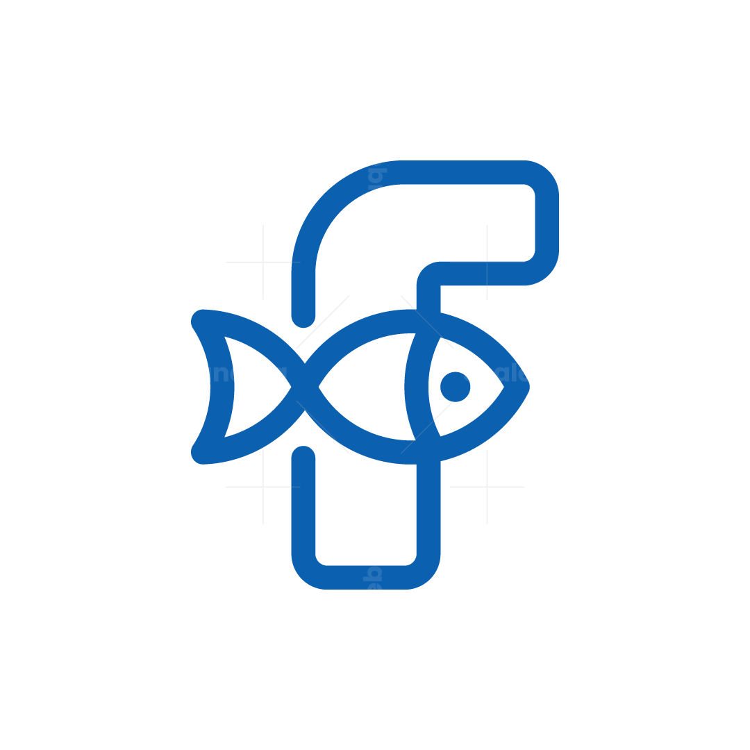 Letter F Fish Simple Logo | Scalebranding