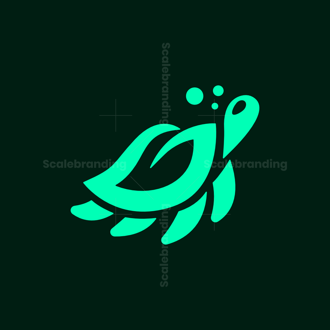 Swimming turtle nature leaf logo | Scalebranding
