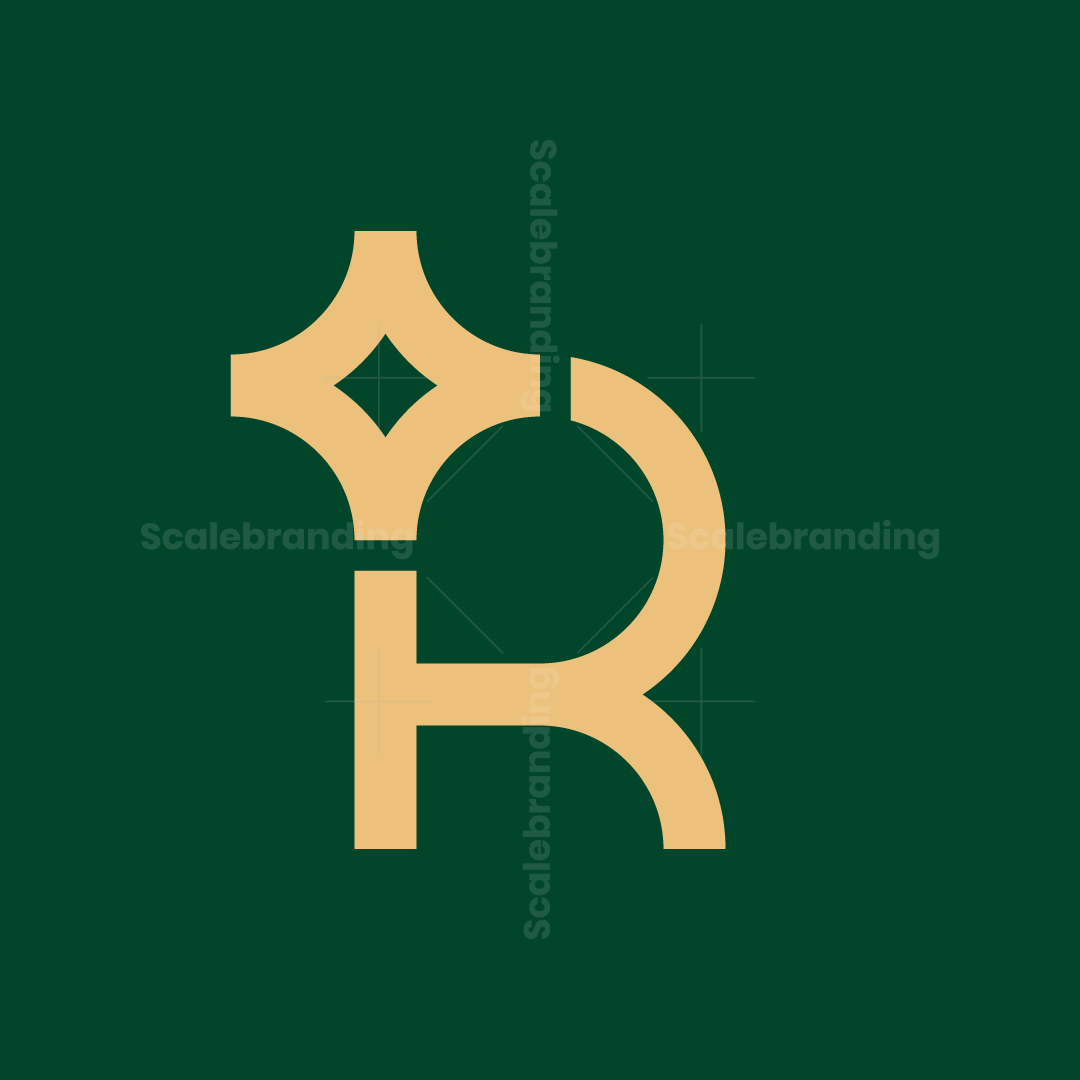 Letter R Star Simple Logo | Scalebranding