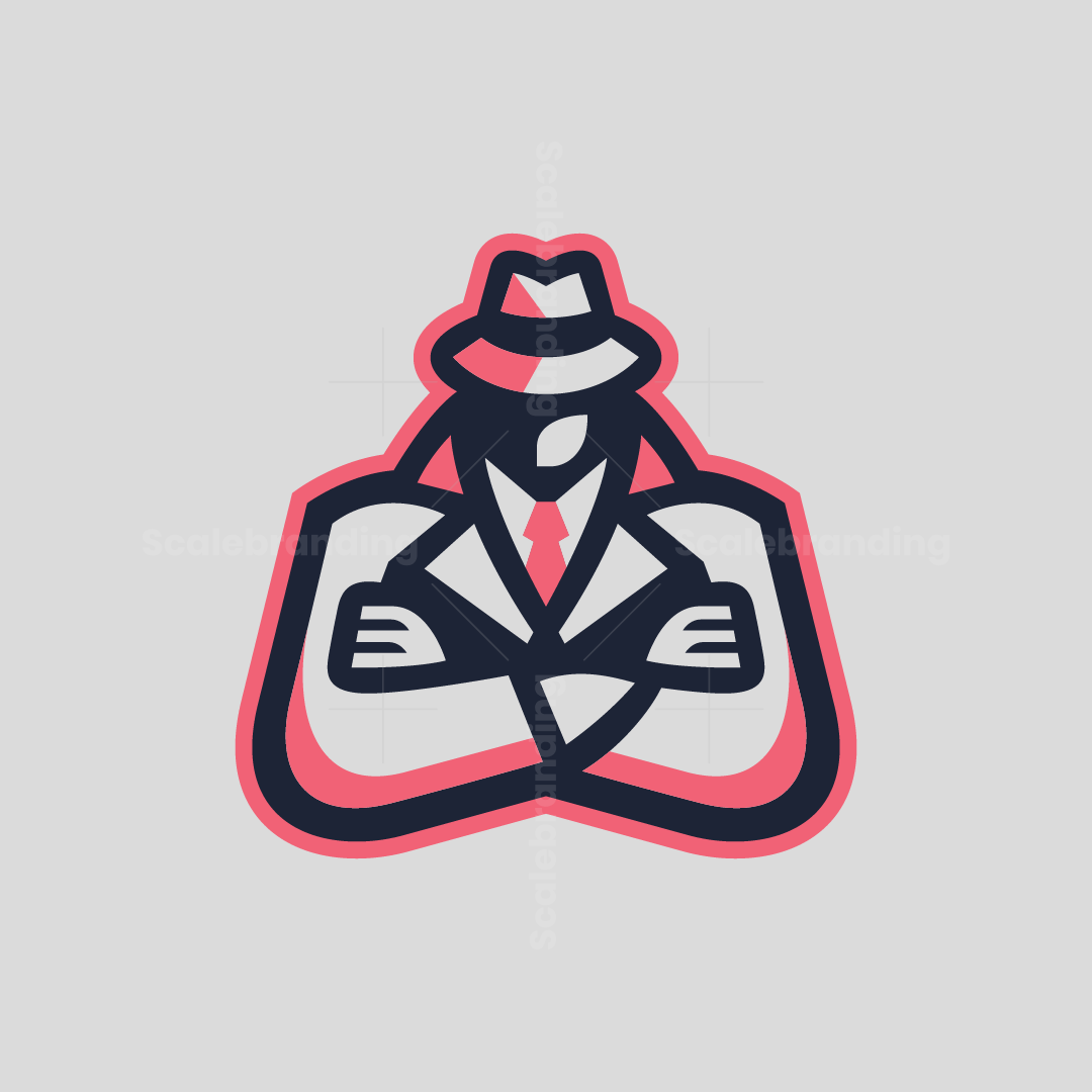 Minimalist Mysterious Detective Cartoon Logo | Scalebranding