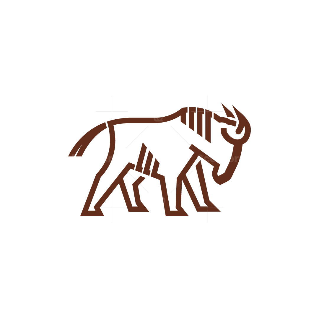 Powerful Wildebeest or Gnu Mascot Logo | Scalebranding