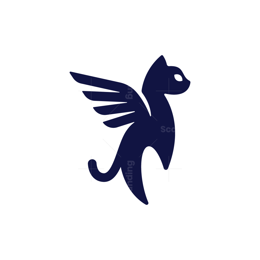 Mystical Cat with Angel Wings logo | Scalebranding