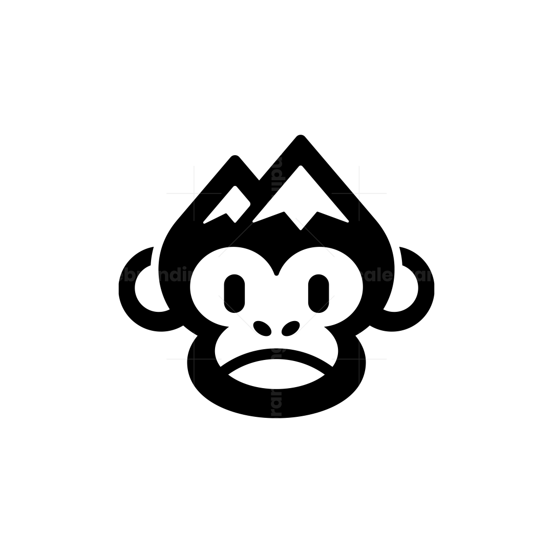 Iconic Mountain Monkey Head Logo | Scalebranding