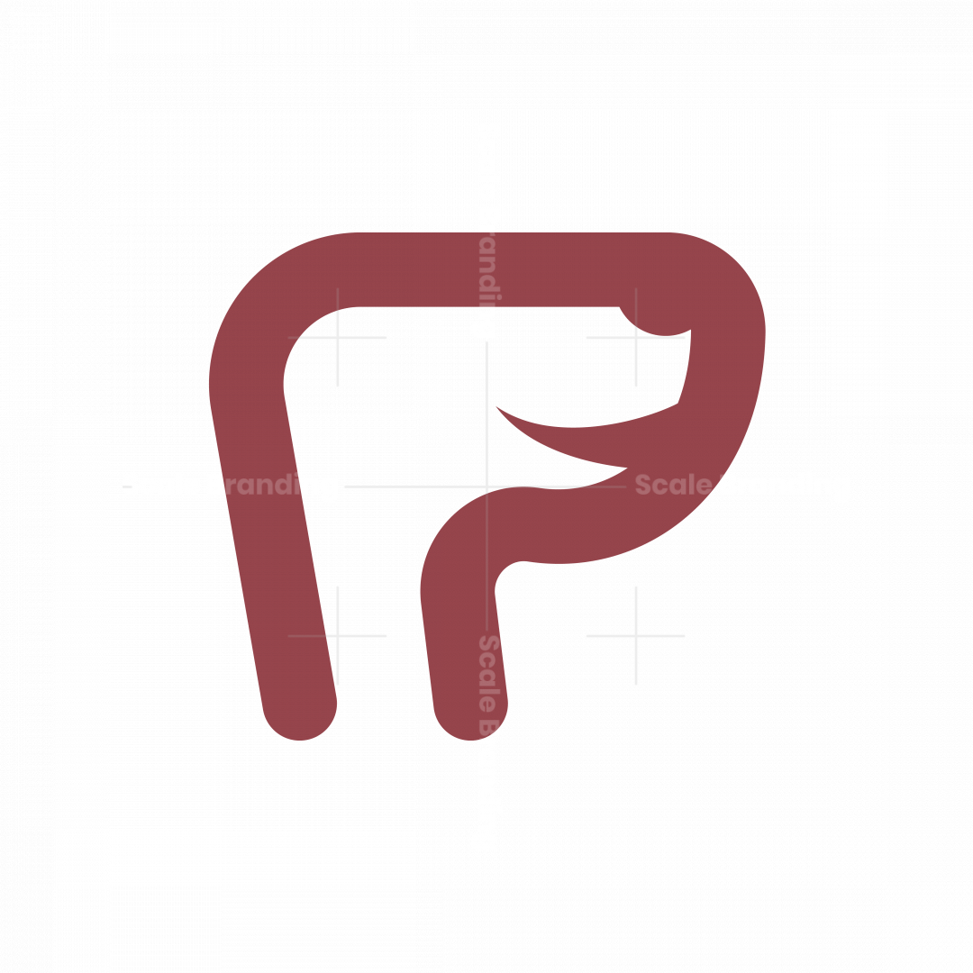 Monogram P With Dog Face Logo | Scalebranding