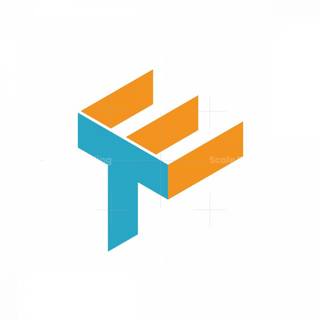 Letter T and E Isometric Logo | Scalebranding