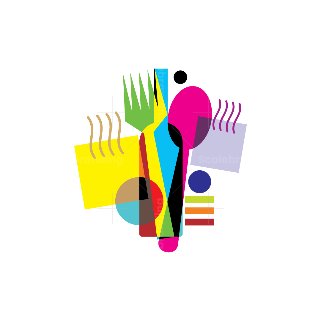 Spoon and Fork Colorful Composition logo | Scalebranding