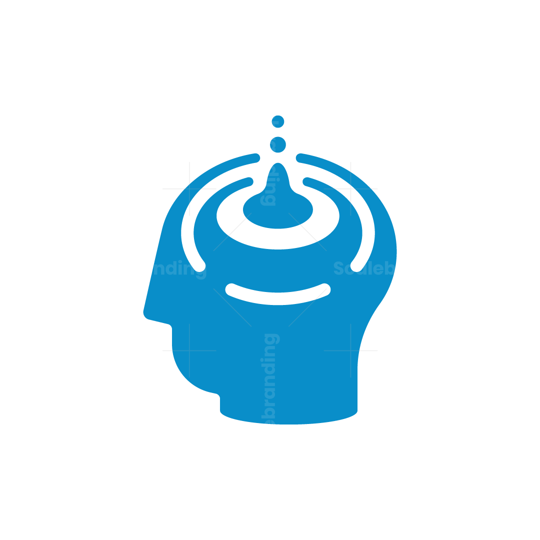 Calm Mind Logo with Human Head and Water Drop | Scalebranding