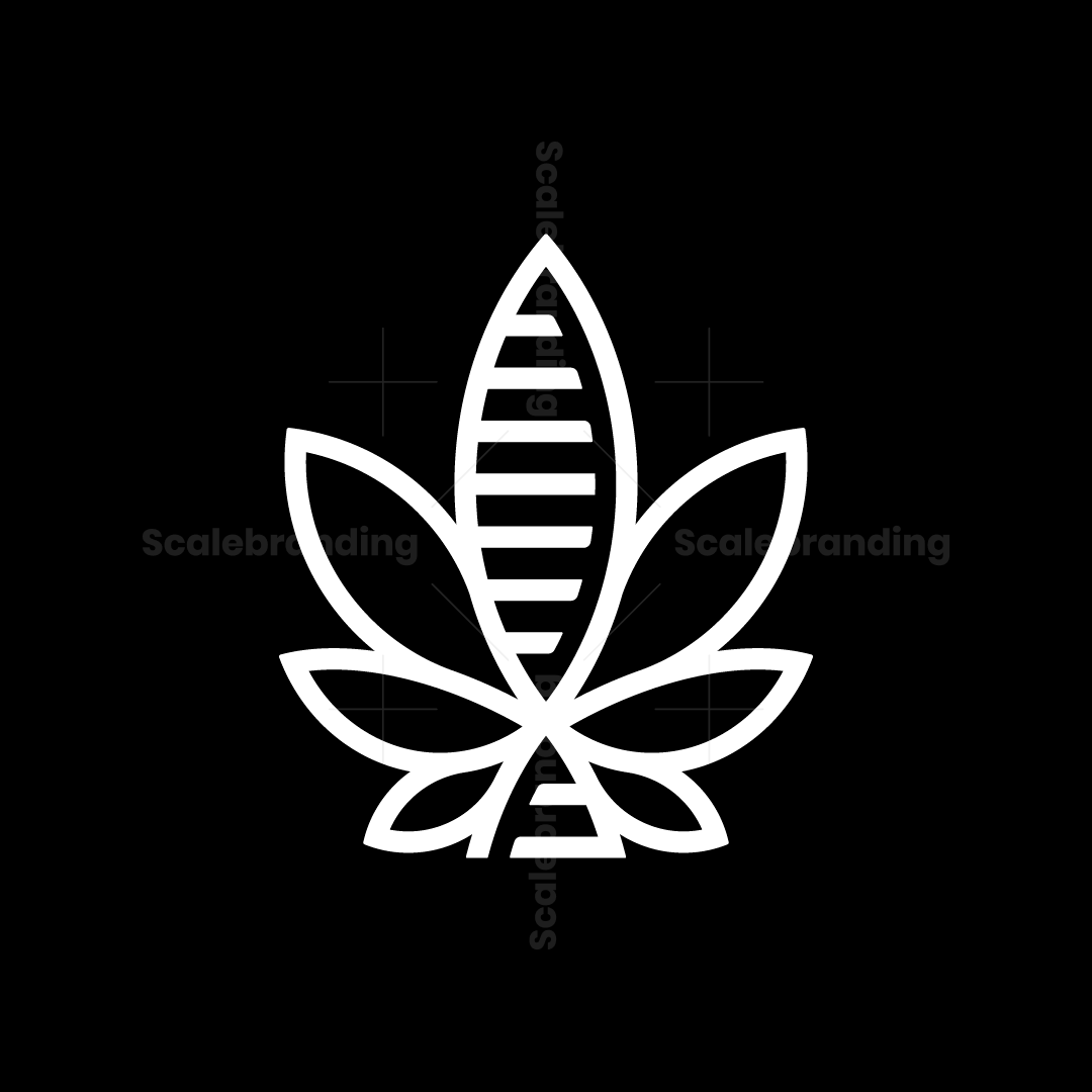Cannabis or Hemp Leaf with DNA Helix Logo | Scalebranding
