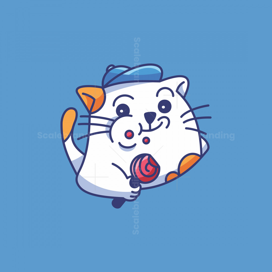 Cat Candy Lollipop Logo | Scalebranding
