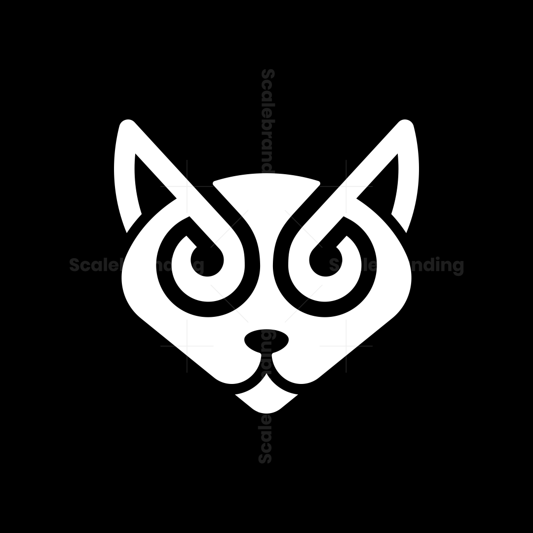 Iconic Cat Face WIth Unique Eye Logo | Scalebranding