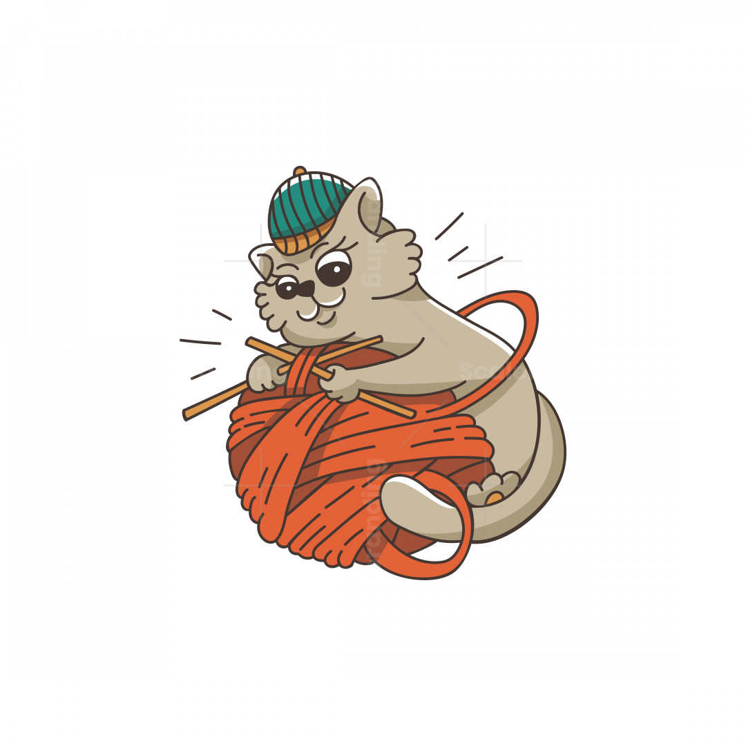 Cat Knitting Ball Logo | Scalebranding