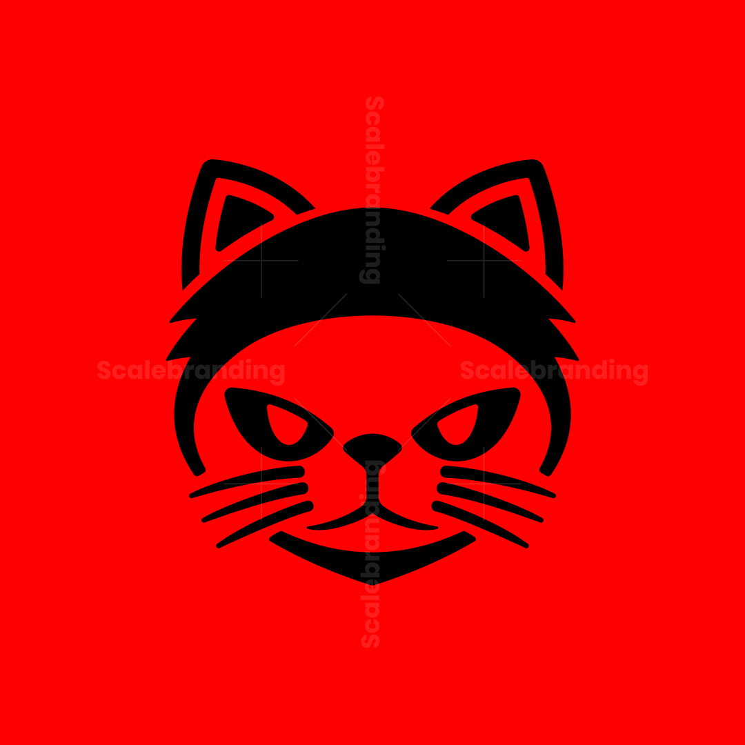 Iconic Cat With Red Bandana Logo | Scalebranding