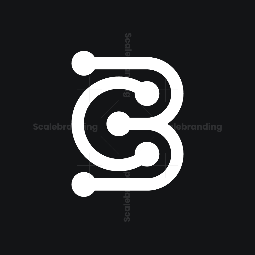 Letter CB or BC Technology Logo | Scalebranding