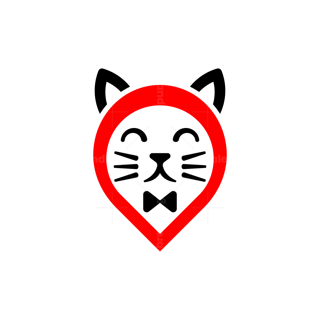 Modern Iconic Pin Cat Logo | Scalebranding
