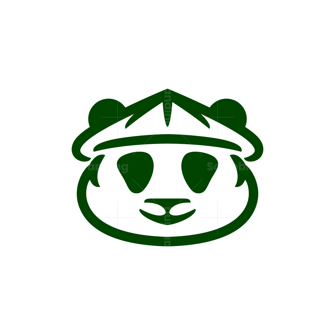 Cool Panda Logo Chinese Hat Panda Logo | Scalebranding