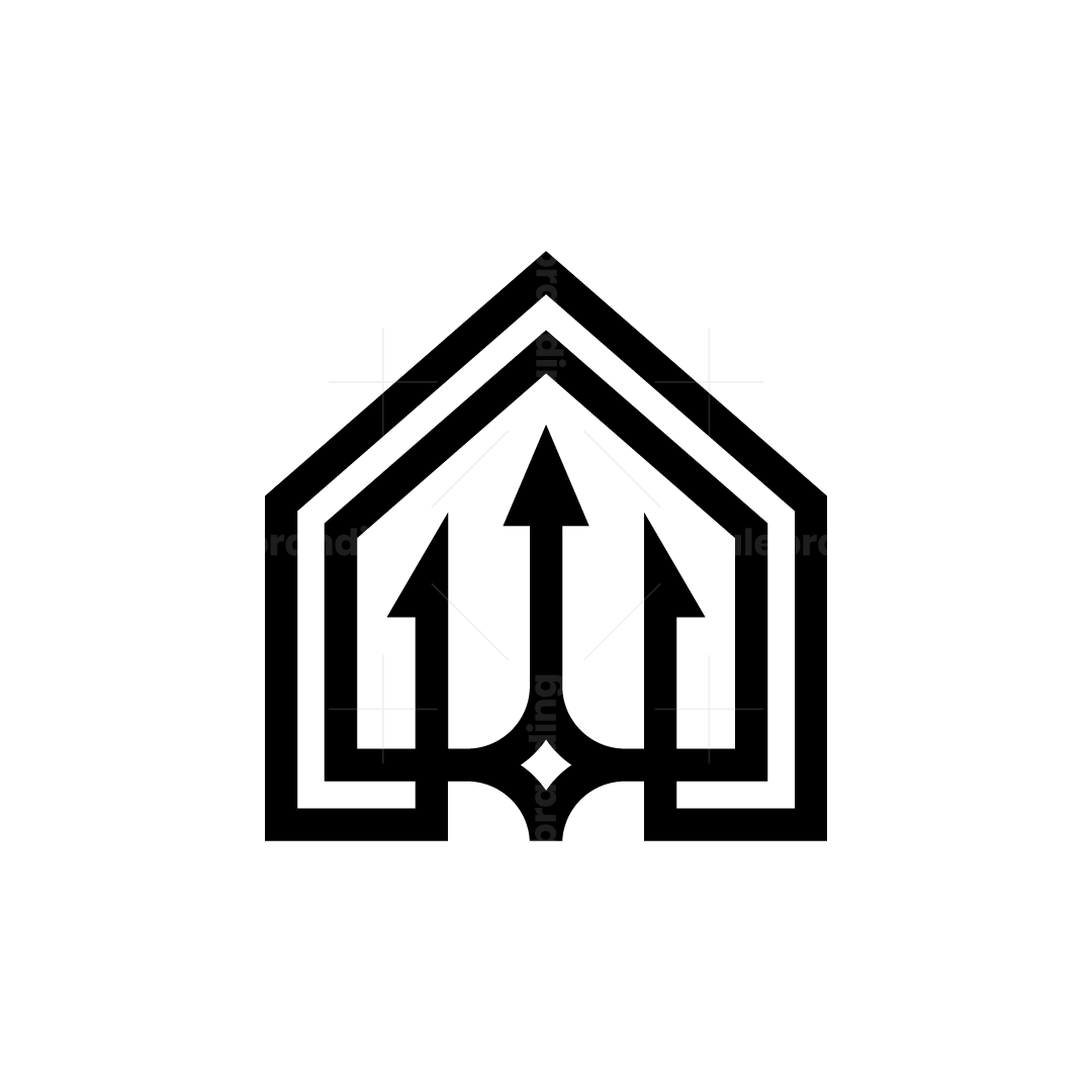 Modern Strong House Trident Logo | Scalebranding