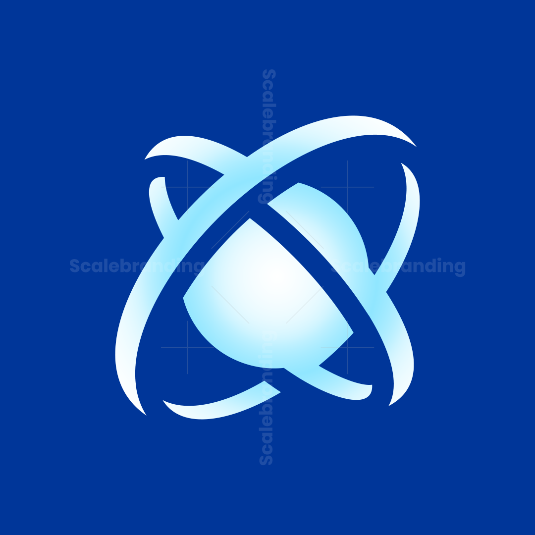 Blue Atom technology molecule logo | Scalebranding