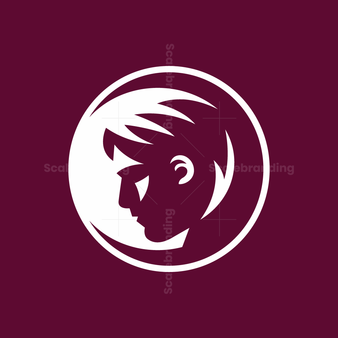 Crescent Moon Silhouette Man Logo | Scalebranding