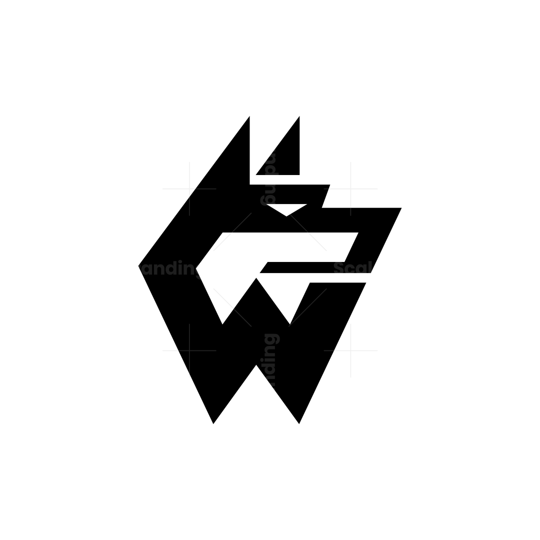 Geometric W wolf or dog logo | Scalebranding