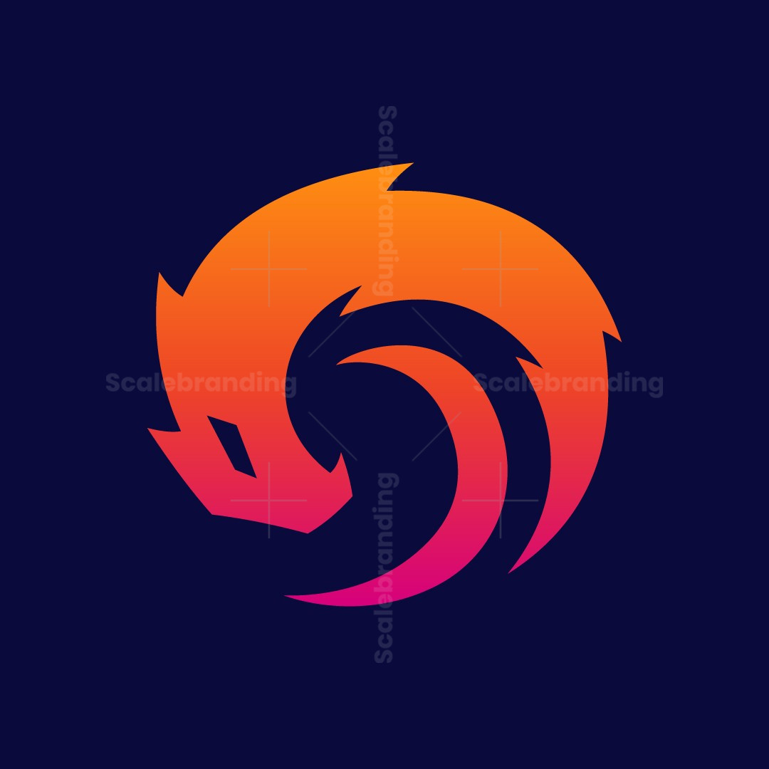 Circular Swirling Phoenix Firebird Logo Design | Scalebranding