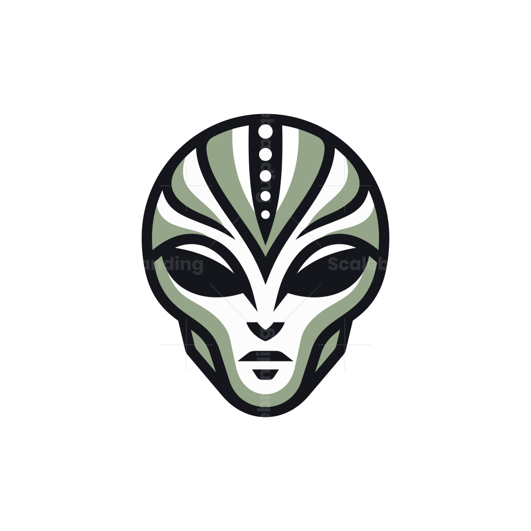 Alien Head Logo Alien Head, Vector Logo Icon, UFO Graphic By