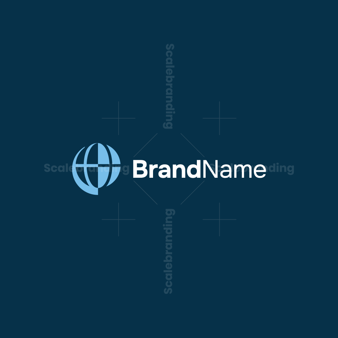 Chat Globe Negative Space Logo | Scalebranding