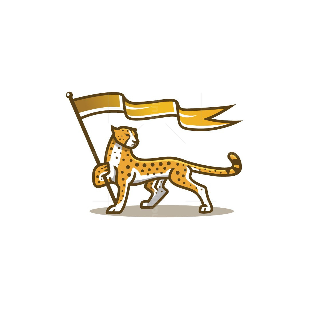 Cheetah holding a flag Logo | Scalebranding