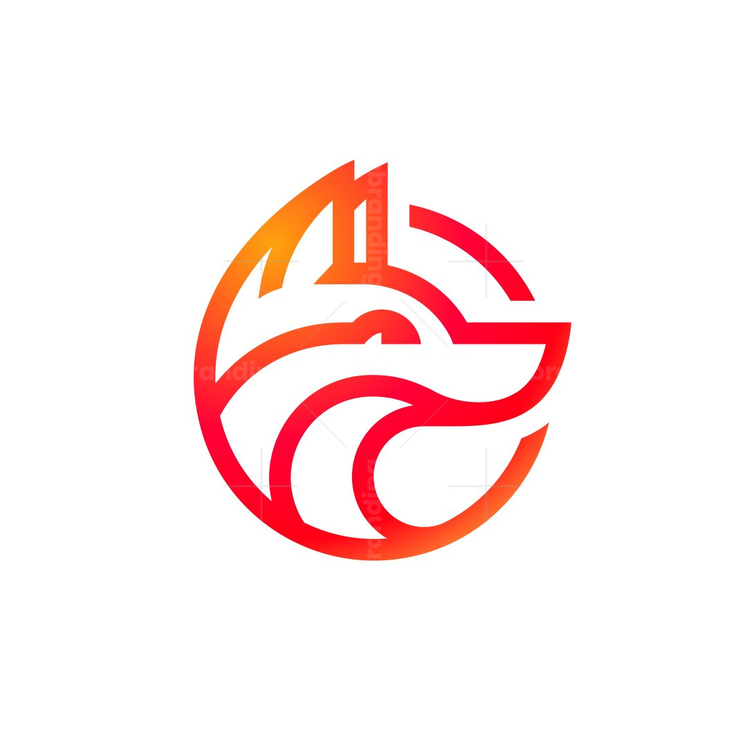Clever Red Geometric Fox Logo | Scalebranding