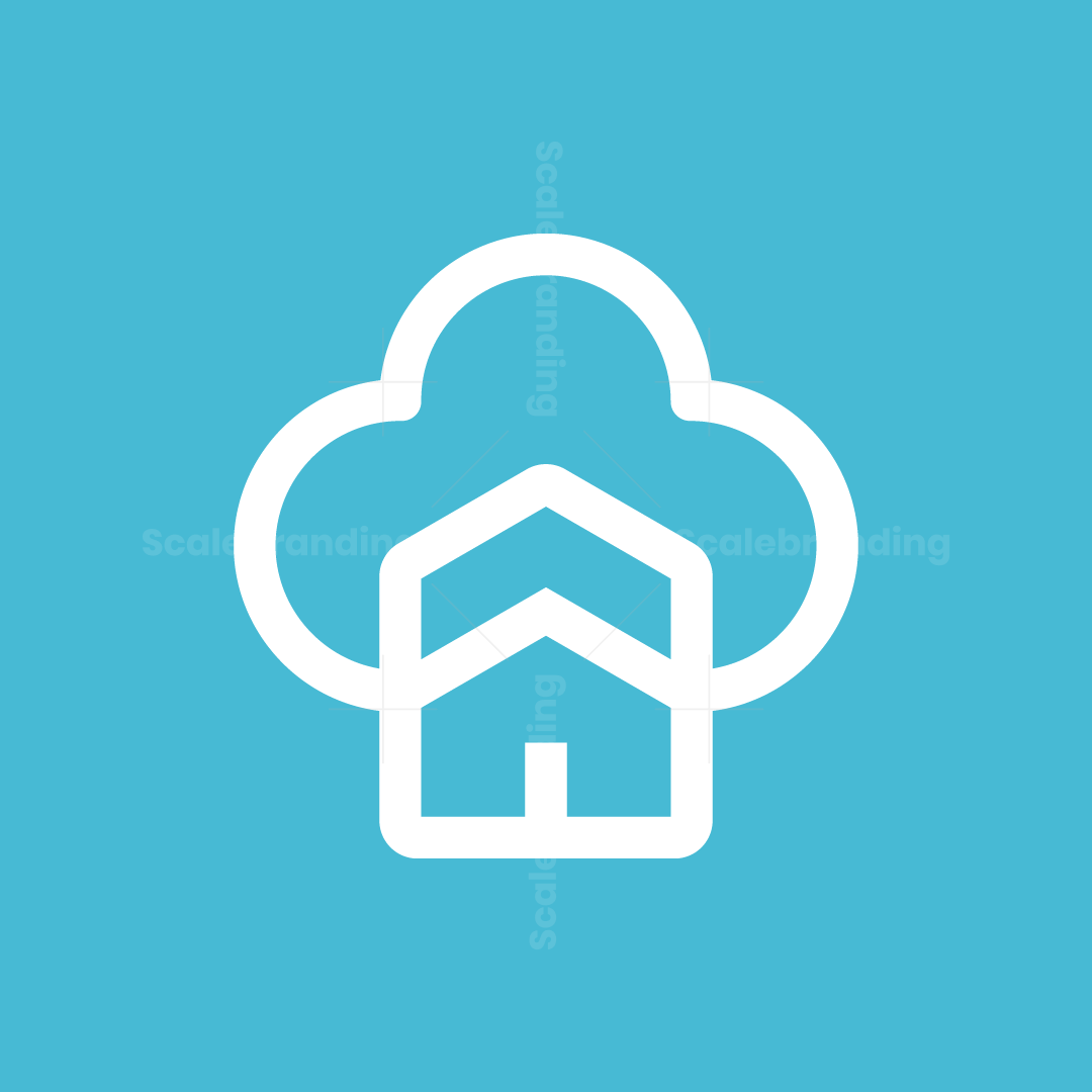 Cloud Home Tech Monoline logo | Scalebranding