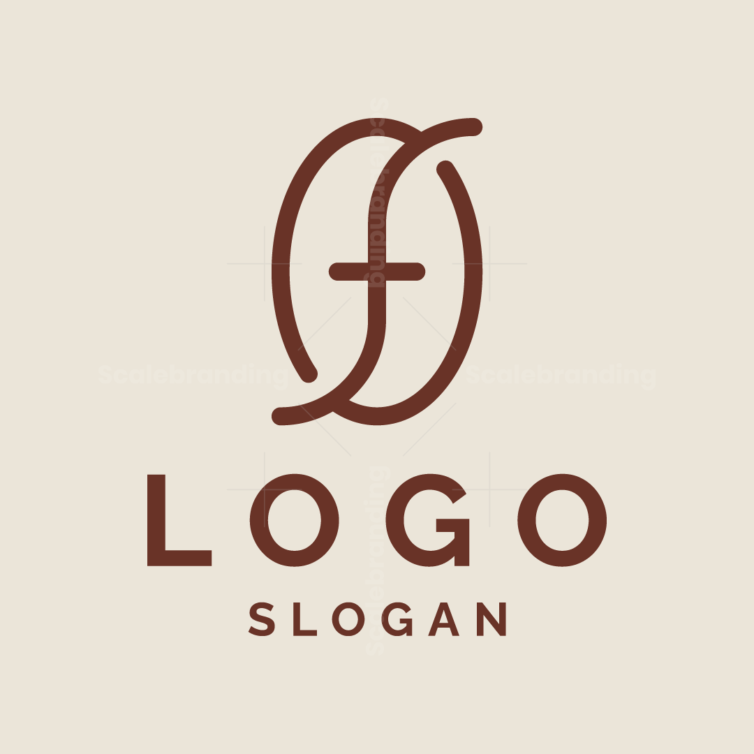 Coffee Bean Letter F Logo | Scalebranding