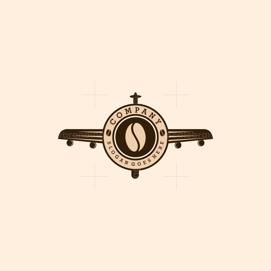 Coffee Plane Badge Logo | Scalebranding