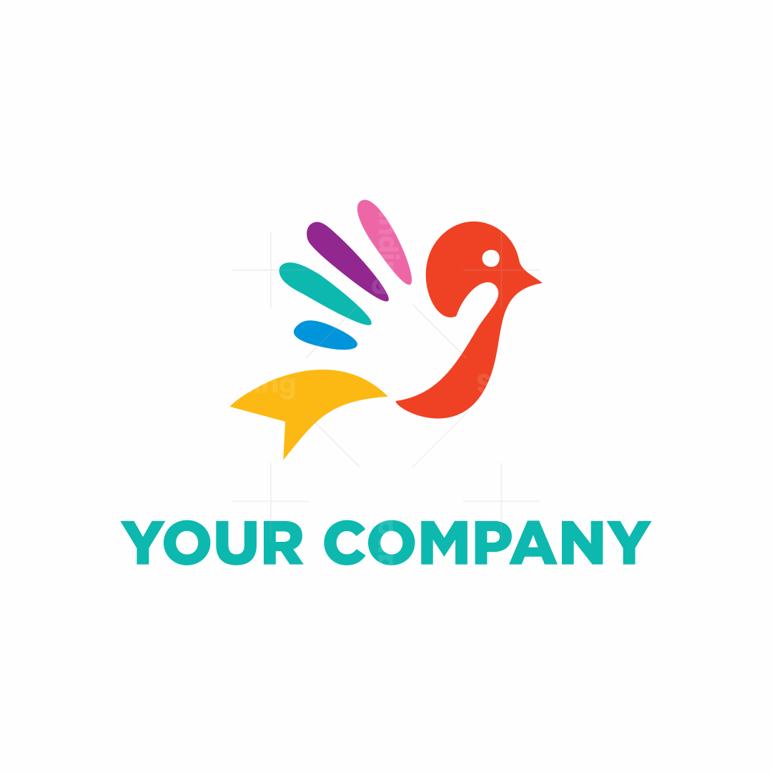 Hand Bird Colorful and playful logo | Scalebranding