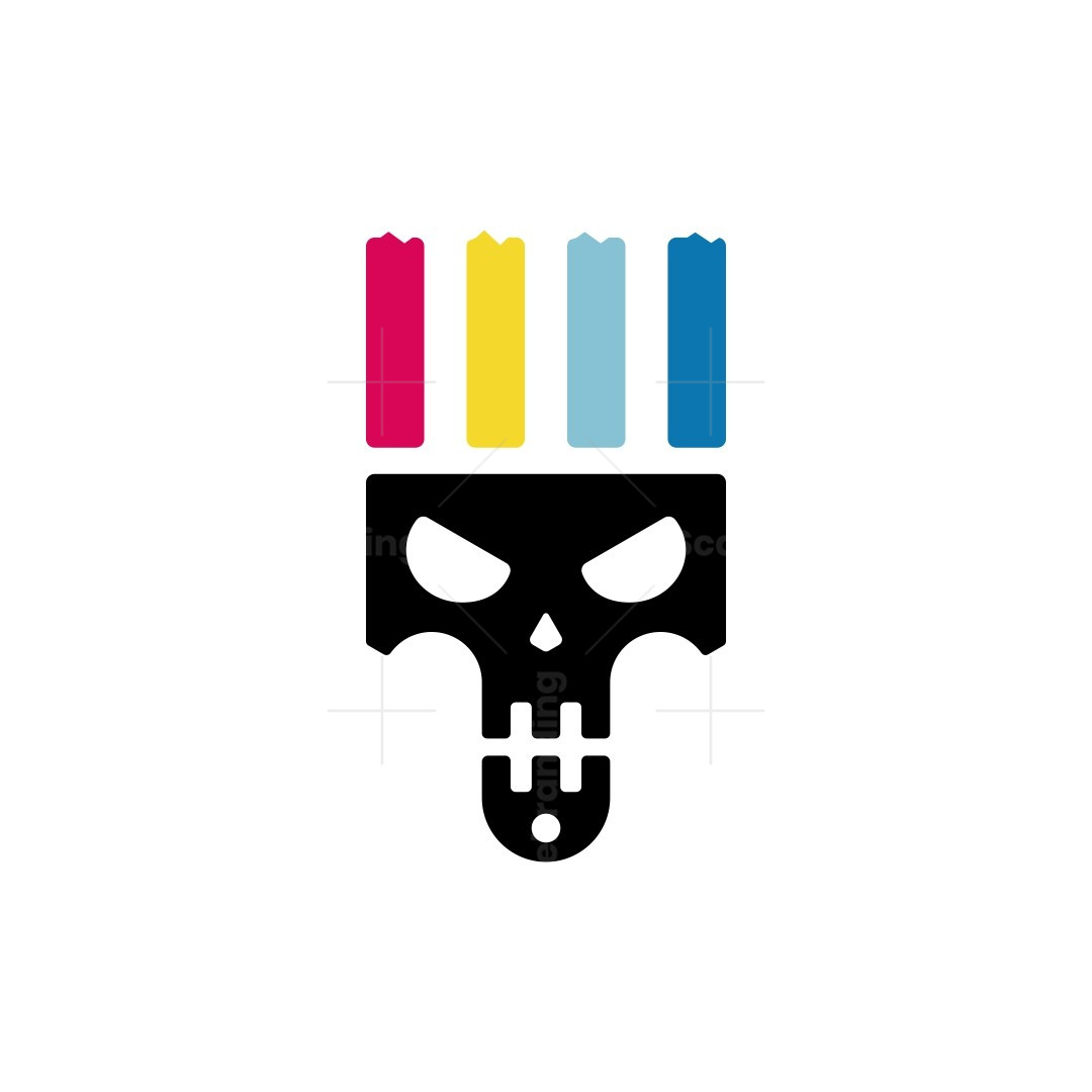 Colorful Skull Paint Logo | Scalebranding