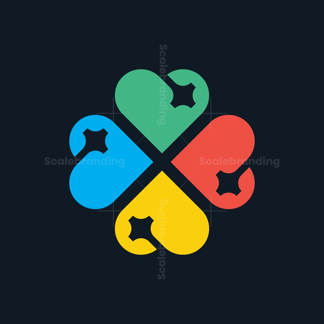 Heart Logo Blue Red Yellow