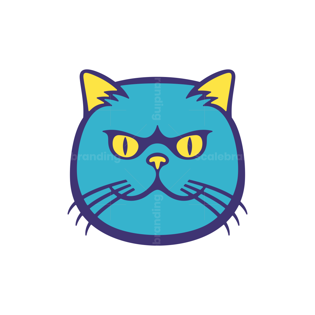 Confident Blue Cat Logo Design | Scalebranding